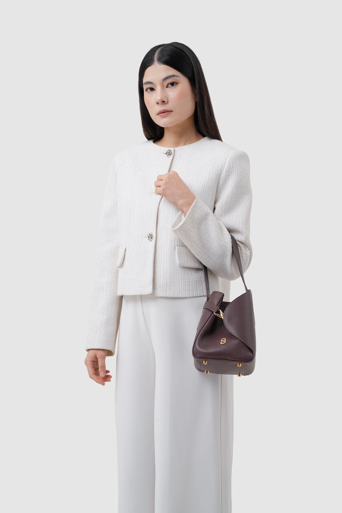 Britney Bag Small - Burgundy in GHW – Buttonscarves