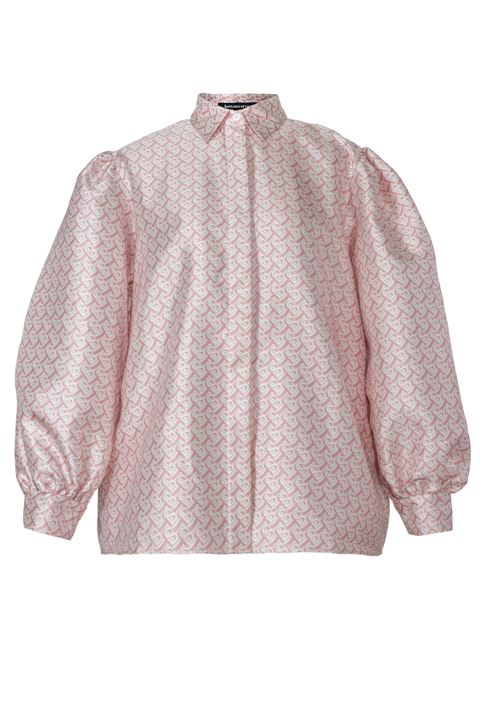 Bimu Jacquard Puffy Shirt - Pink – Buttonscarves