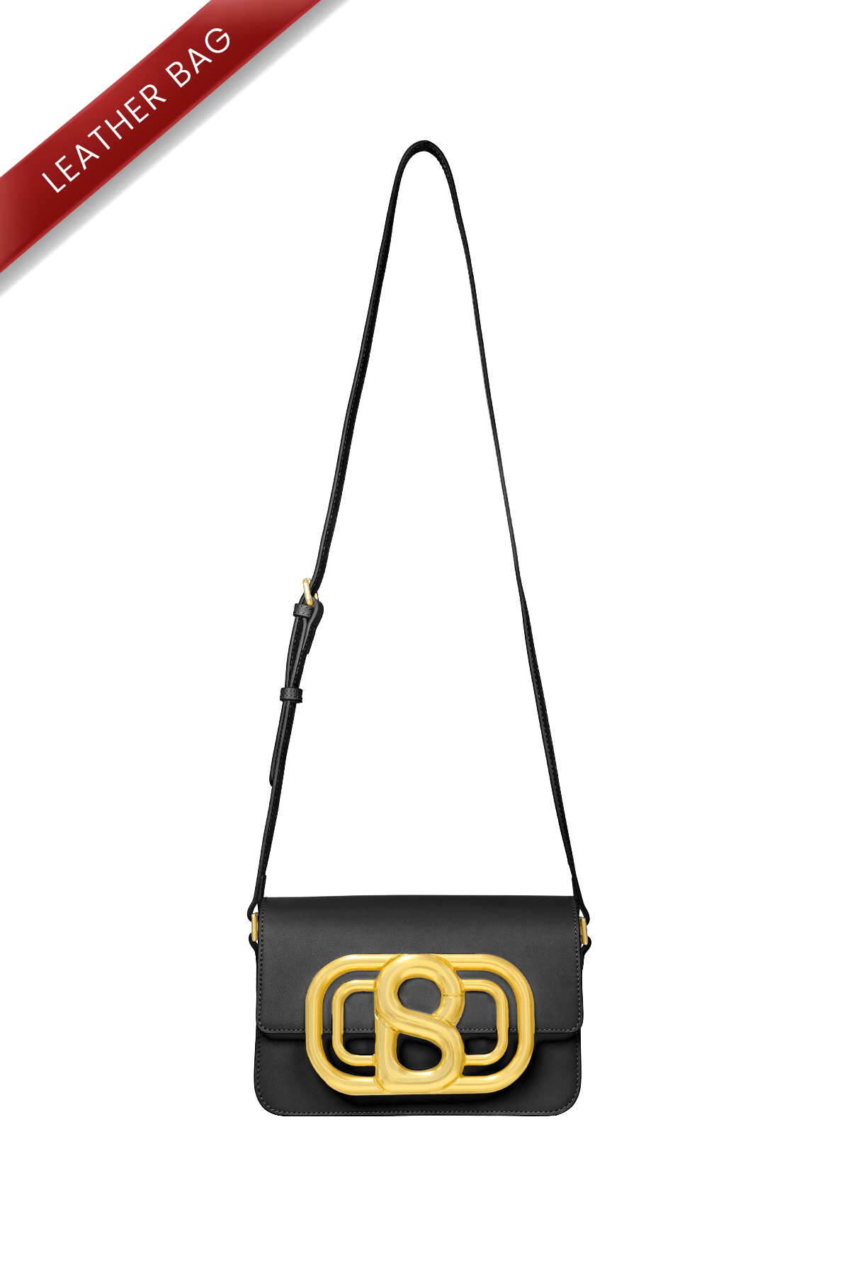 Briana Leather Bag - Black – Buttonscarves
