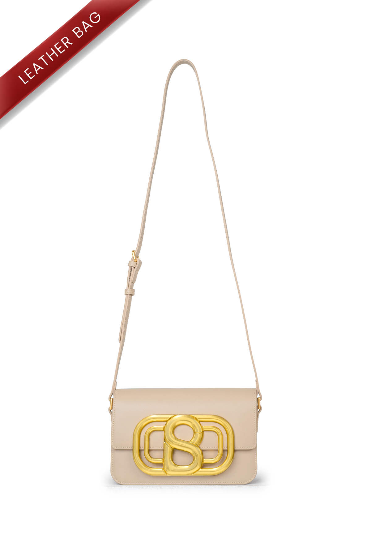 Briana Leather Bag - Taupe – Buttonscarves